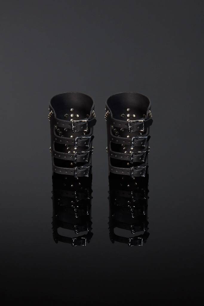 SpikeD Leather Brace Wrist Cuffs – Charmskool Shop